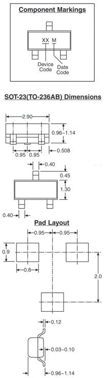 Transistor BC857C/2G SOT-23 SMD PNP Reel 3000 Y1323