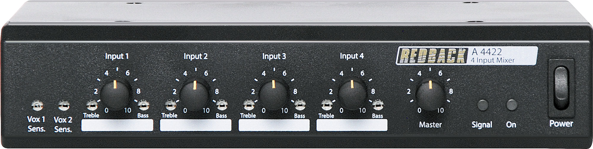 Mixers 4 Channel Public Address (PA) Mixer With Bass and Treble A4422 ...